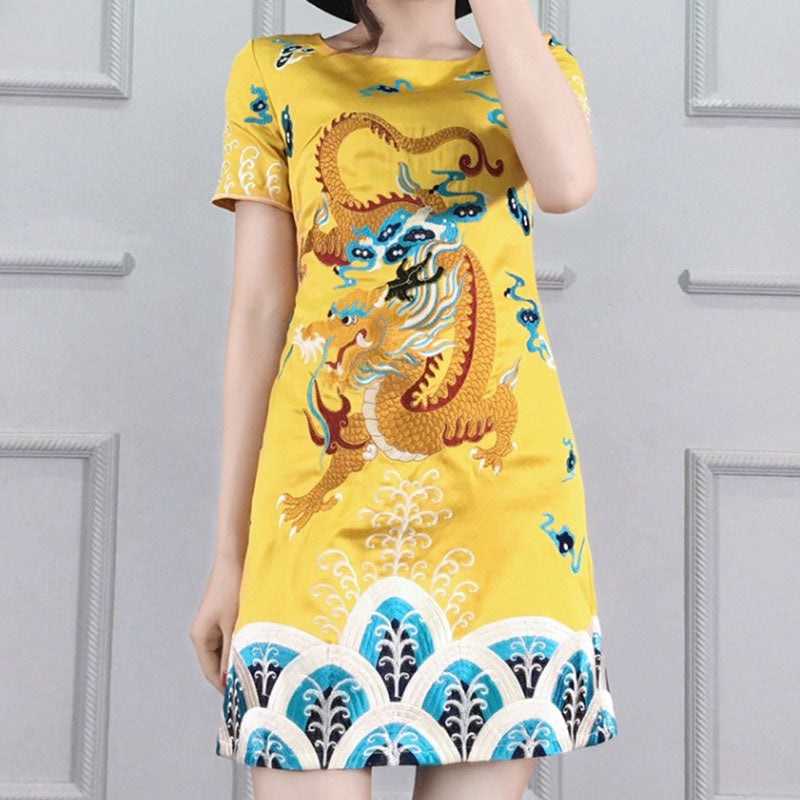 Yellow Chinese Dragon Prom Dress | Dragon Vibe