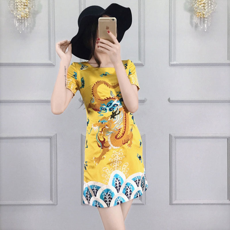 Yellow Chinese Dragon Prom Dress | Dragon Vibe