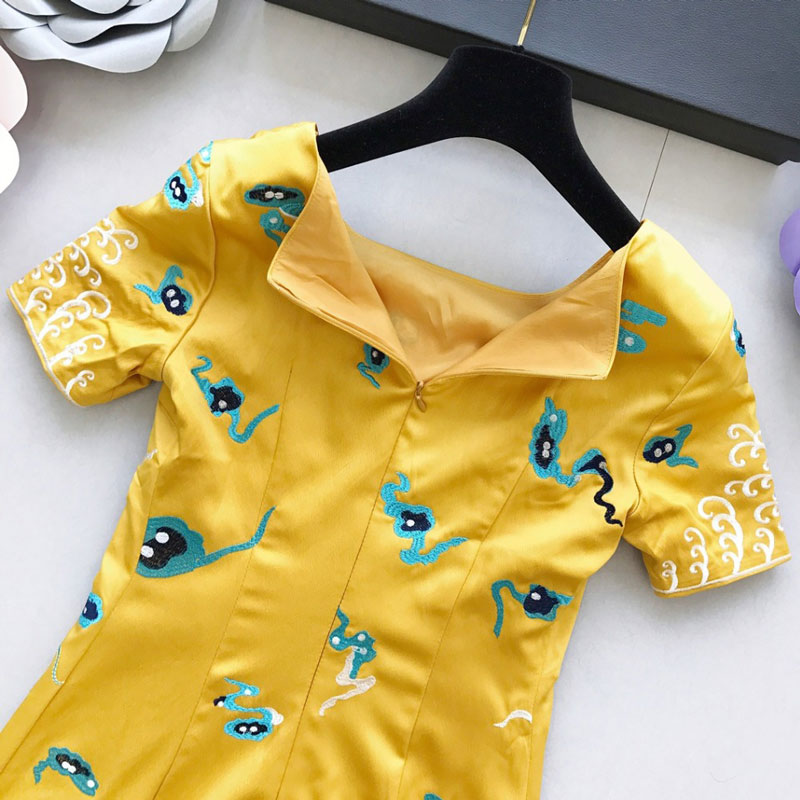 Yellow Chinese Dragon Prom Dress | Dragon Vibe