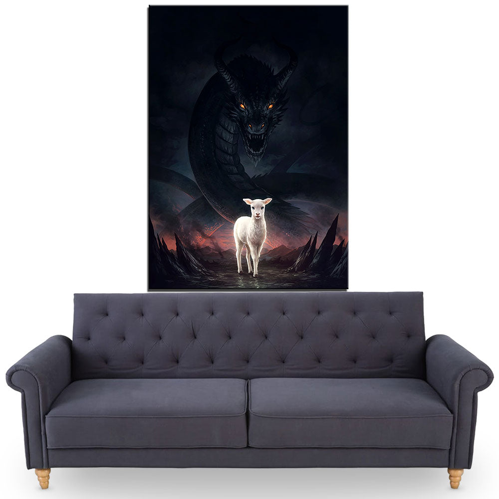 The Dragon and the Lamb Painting | Dragon Vibe