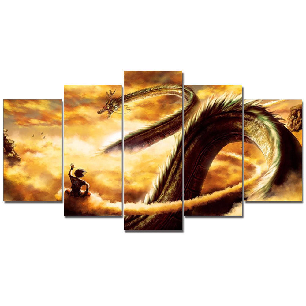 Goku Riding Shenron Dragon Painting | Dragon Vibe