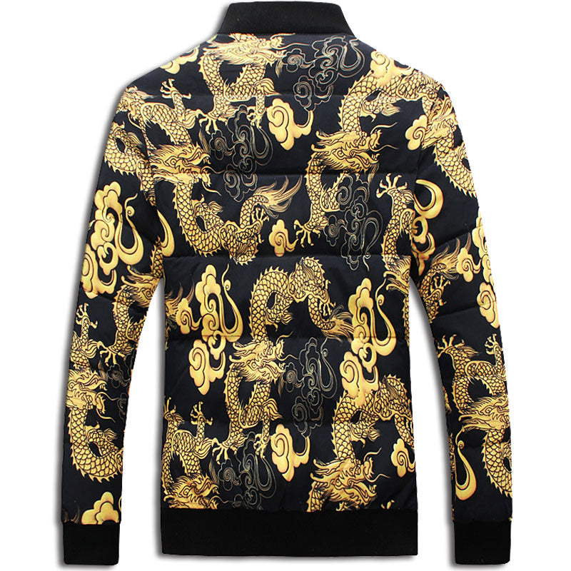 Gold Dragon Bomber Jacket | Dragon Vibe