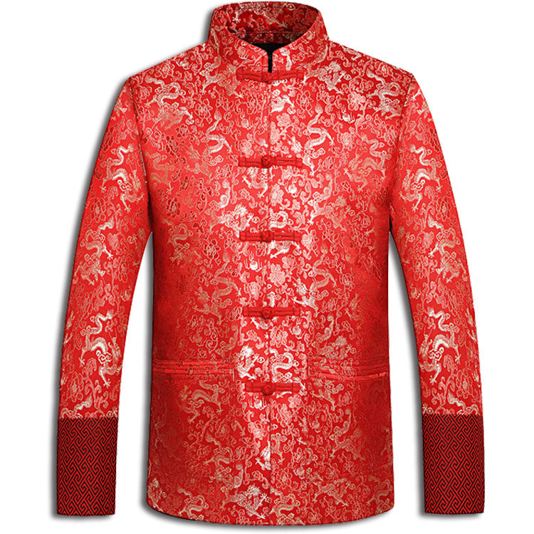 Red Silk Dragon Jacket | Dragon Vibe